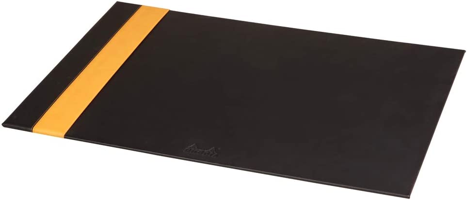 Rhodiarama soft desk pad M (80x40 cm) BLACK leatherette - kraft box ...